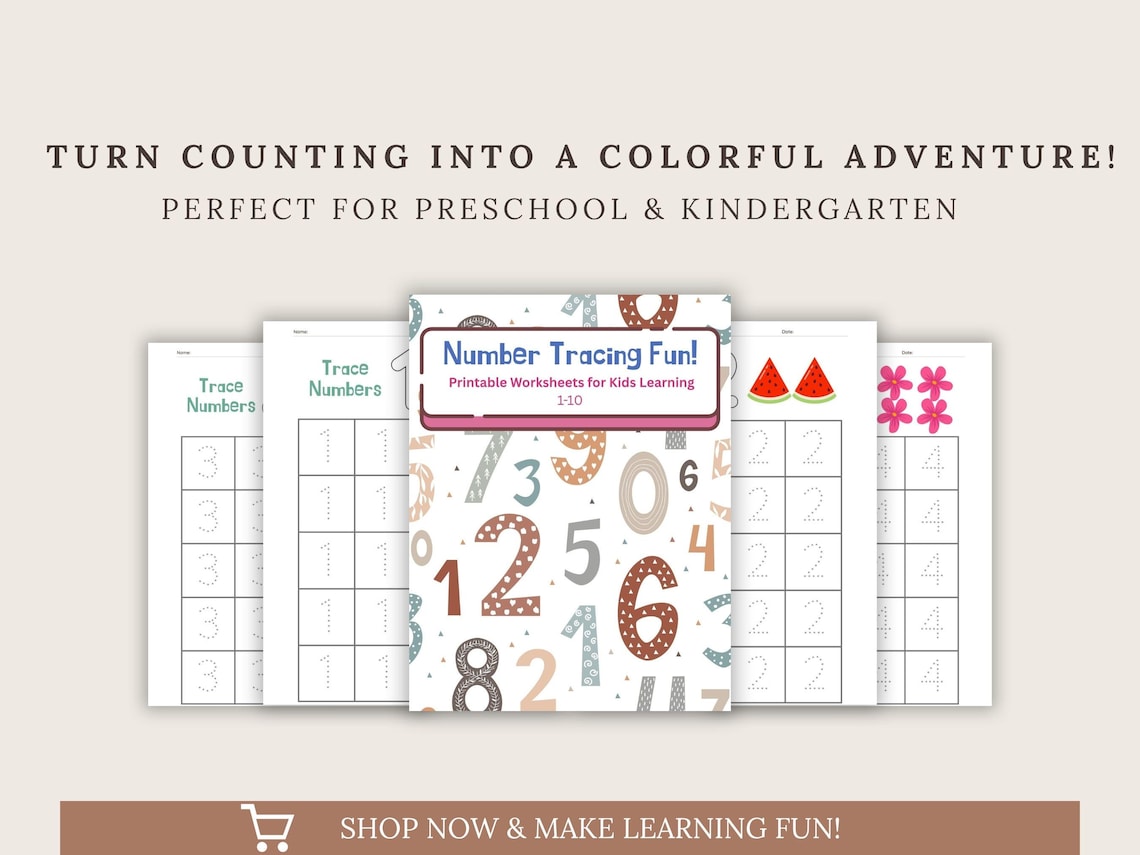 Printable Number Tracing Worksheets 1–10 | Preschool & Kindergarten ...