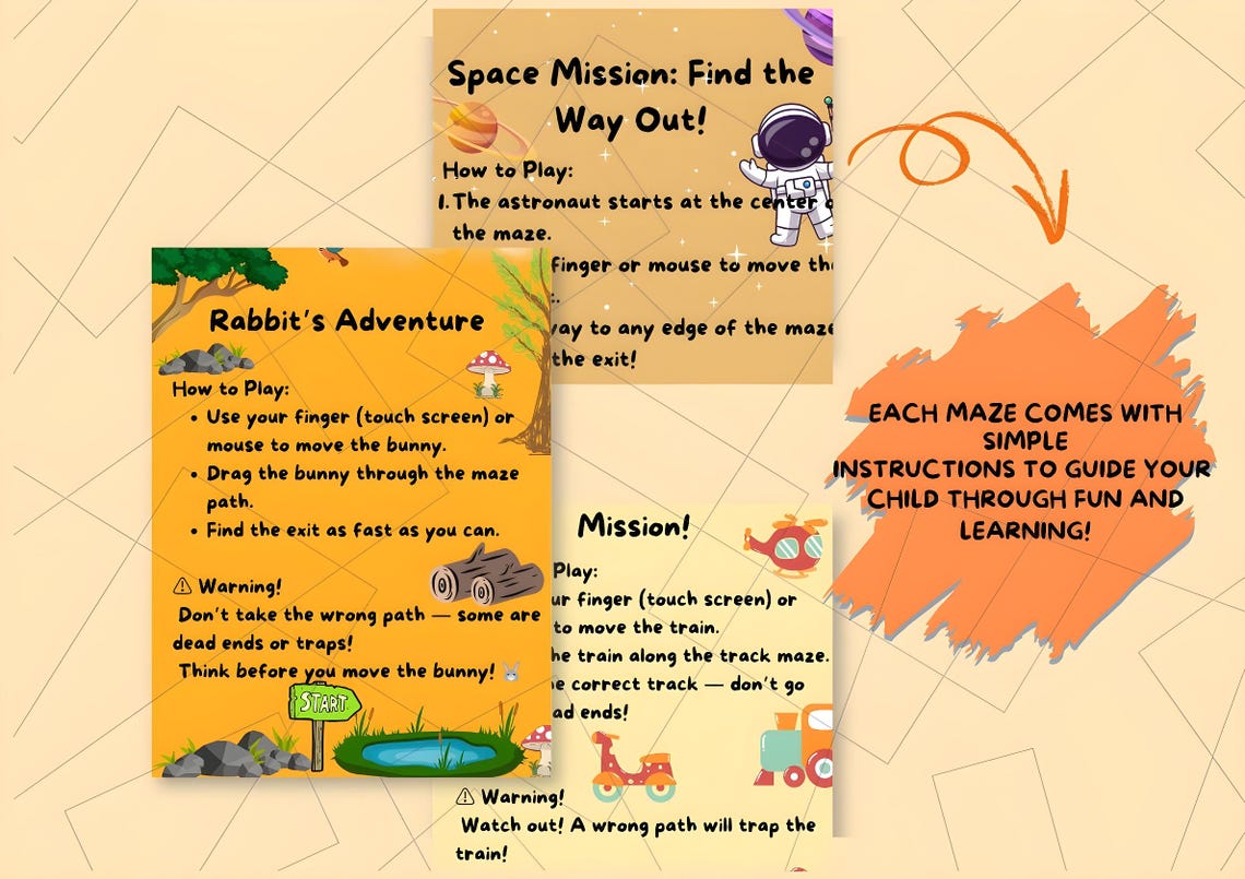 Printable Maze Game for Kids | Digital Download Activity | Education ...