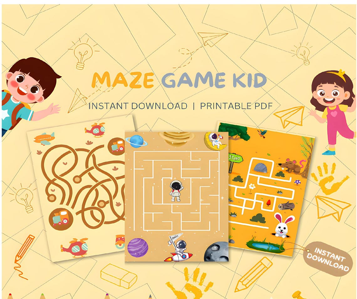 Printable Maze Game for Kids | Digital Download Activity | Education ...