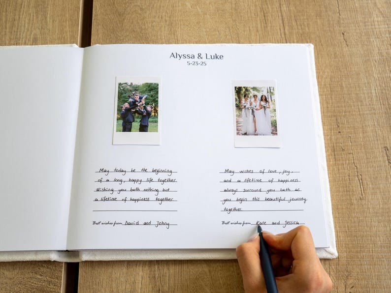 Wedding Photo Guest Book – Instax Mini & Wide Layout – Add Names, Guest ...