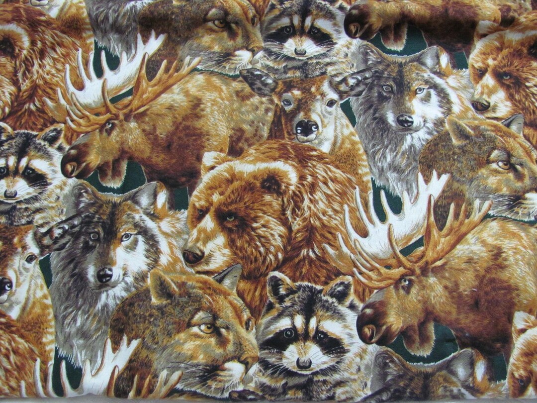 Wilderness Ridge // Animals Raccoon Moose Bear Deer Wolf D5561 ...