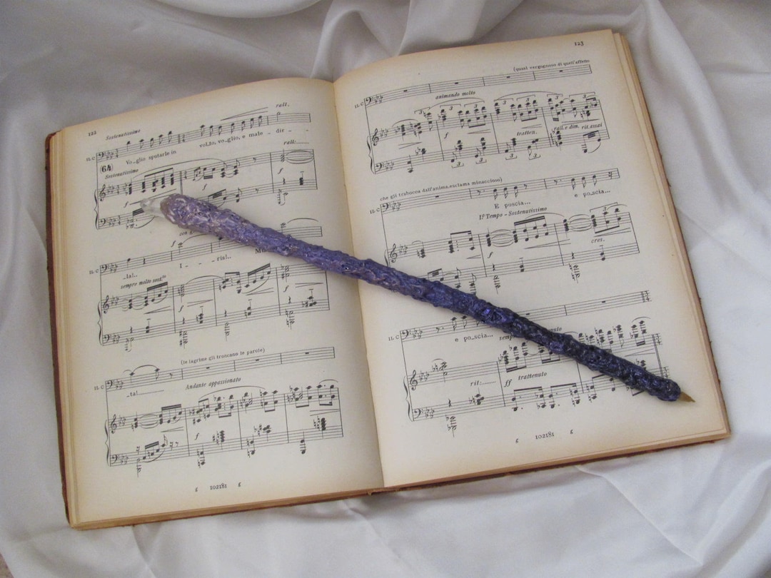 Writing Pen Magic Wand // Purple Metallic Crystal // 14 Inches Long One ...
