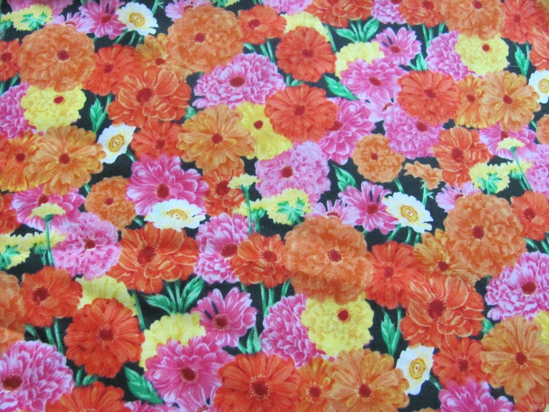 Zinnia Susan Ellis Ola Mae Dempsy Herod // Pink Orange Floral 692 ...