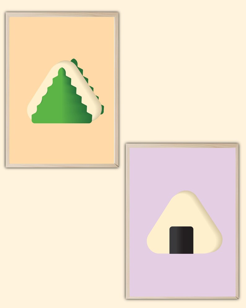 Minimalist Onigiri Wall Art – Japanese Rice Ball Printable Poster ...