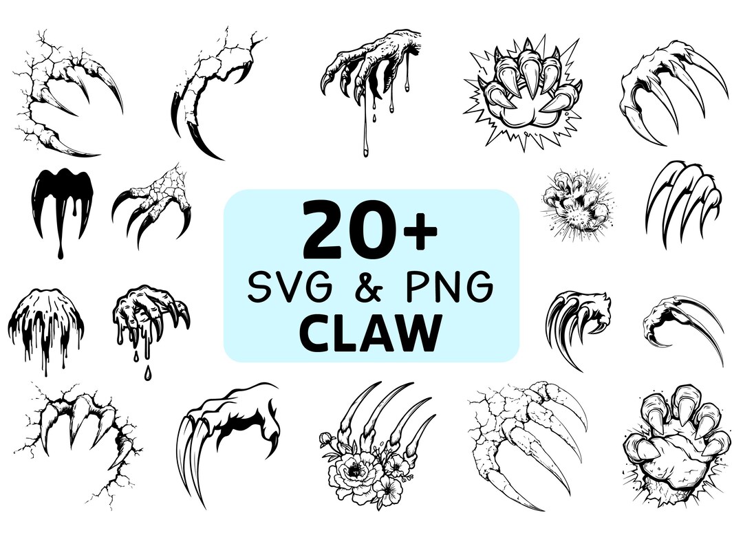Claw Svg Png Bundle, Animal Claw Scratch Clipart, Cricut Cut Files - Etsy