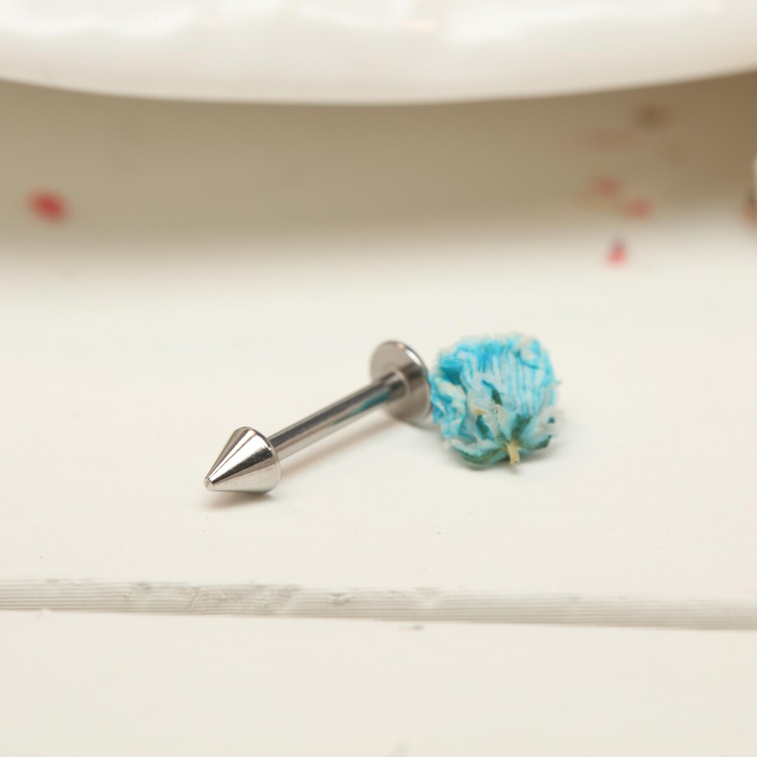 6/8/10mm Spikes Labret Stud : Titanium External Thread 16G Piercing - Etsy