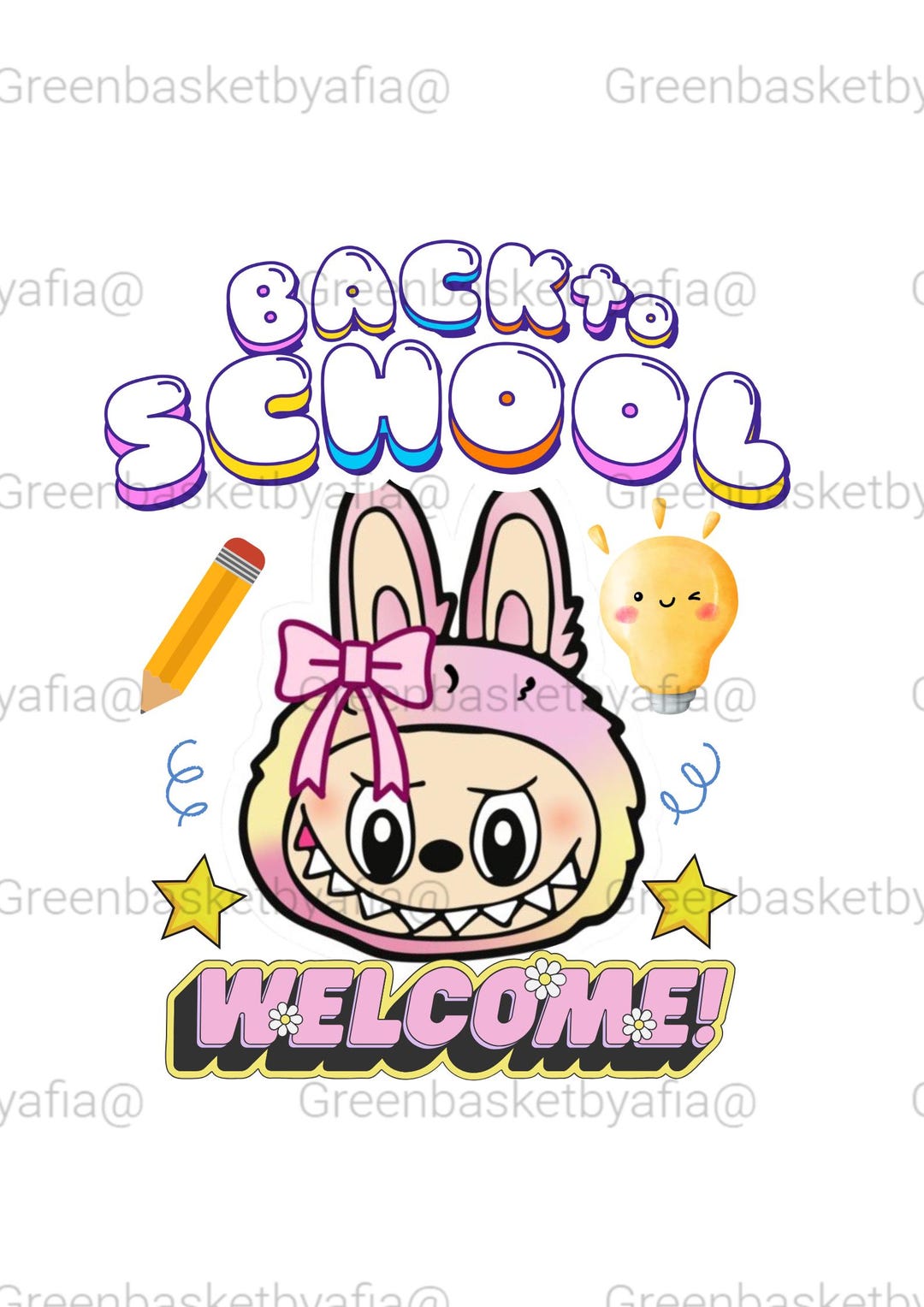 Labubu Back to School Png, WELCOME BACK to School, Cute Monster Clipart ...