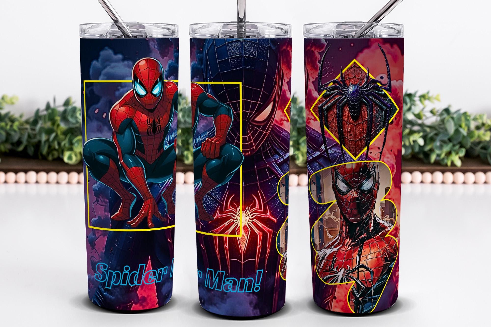 Spiderman Tumbler Wrap Design, 20oz Skinny Tumbler Design, Spiderman ...