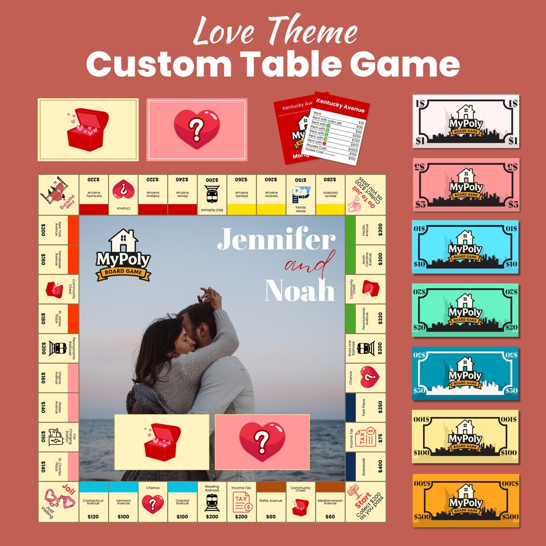 Personalized Board Game | Custom Photo & Name | Digital Download Family ...