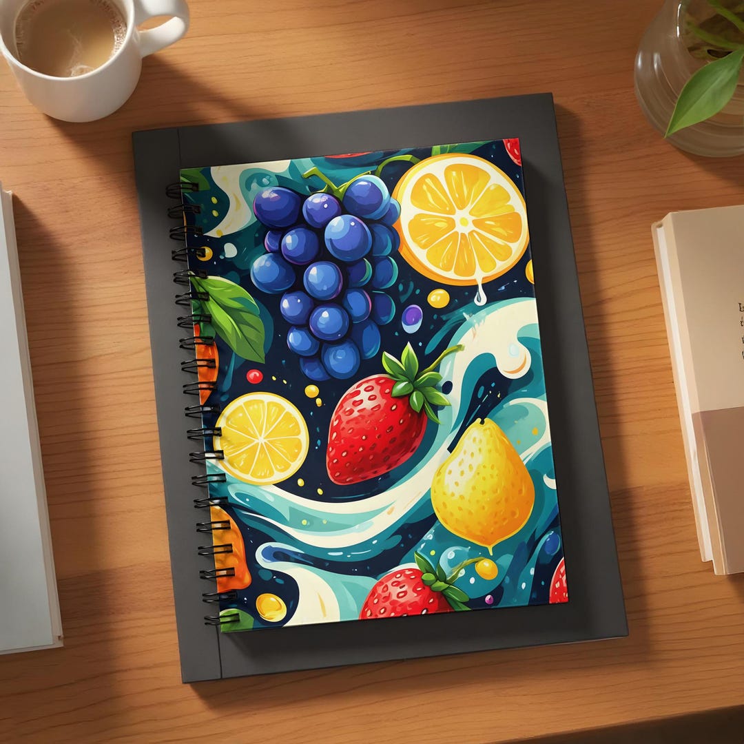 Colorful Fruits Journal, Fruit Salad Notebook, Vibrant Summer Fruits ...