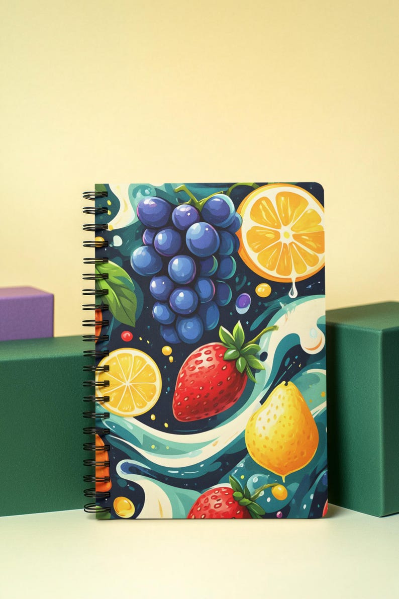 Colorful Fruits Journal, Fruit Salad Notebook, Vibrant Summer Fruits ...