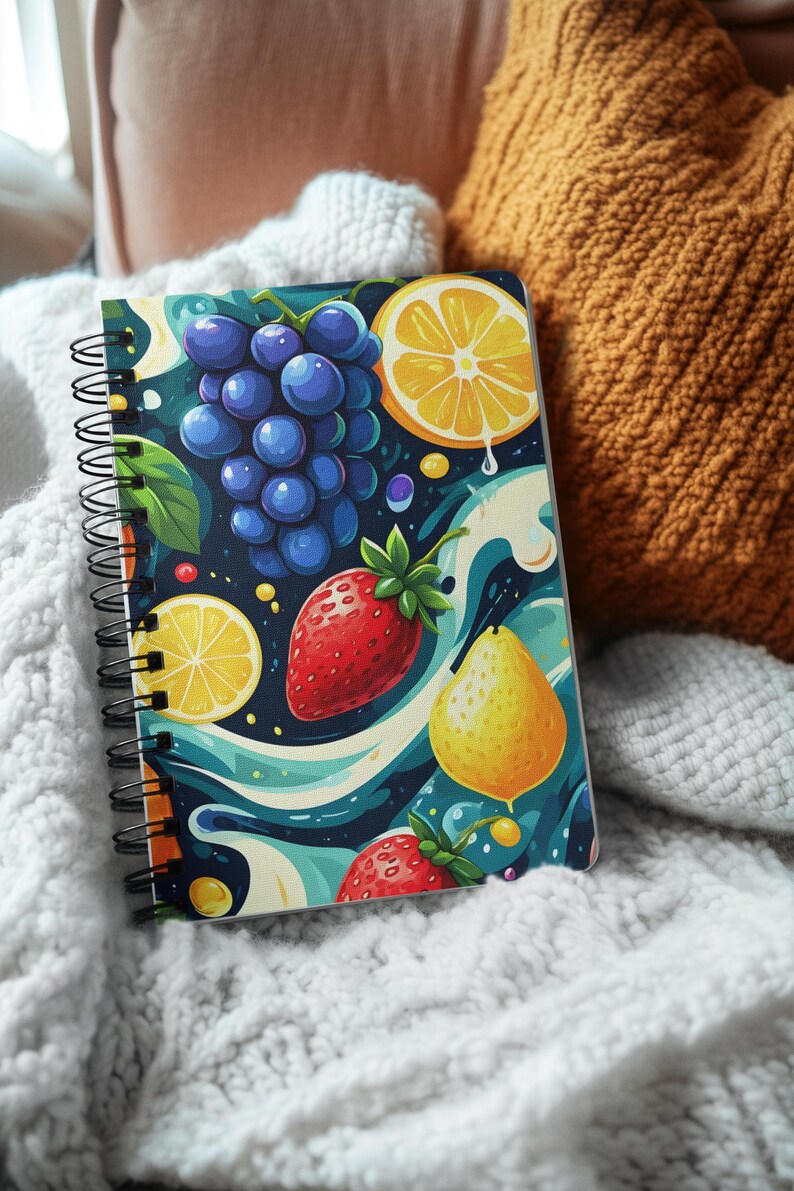 Colorful Fruits Journal, Fruit Salad Notebook, Vibrant Summer Fruits ...