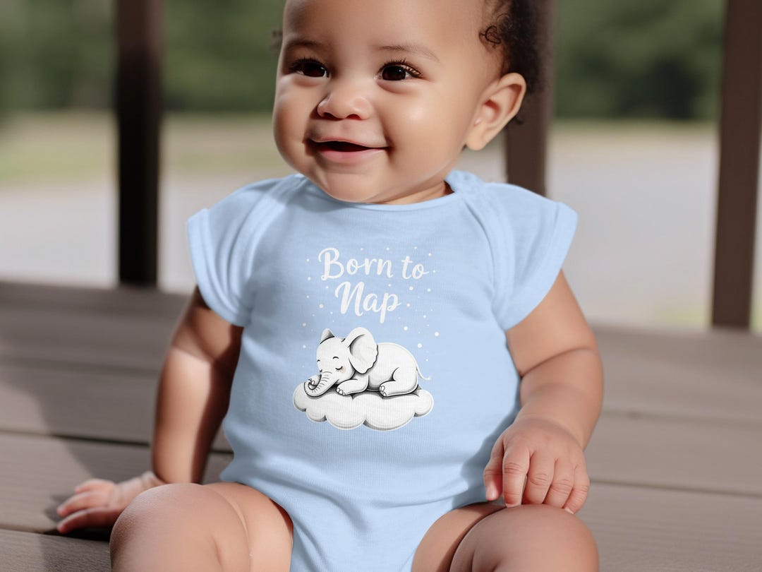 Sleeping Baby Elephant Bodysuit, Whimsical Naptime Dreamtime Gift for ...