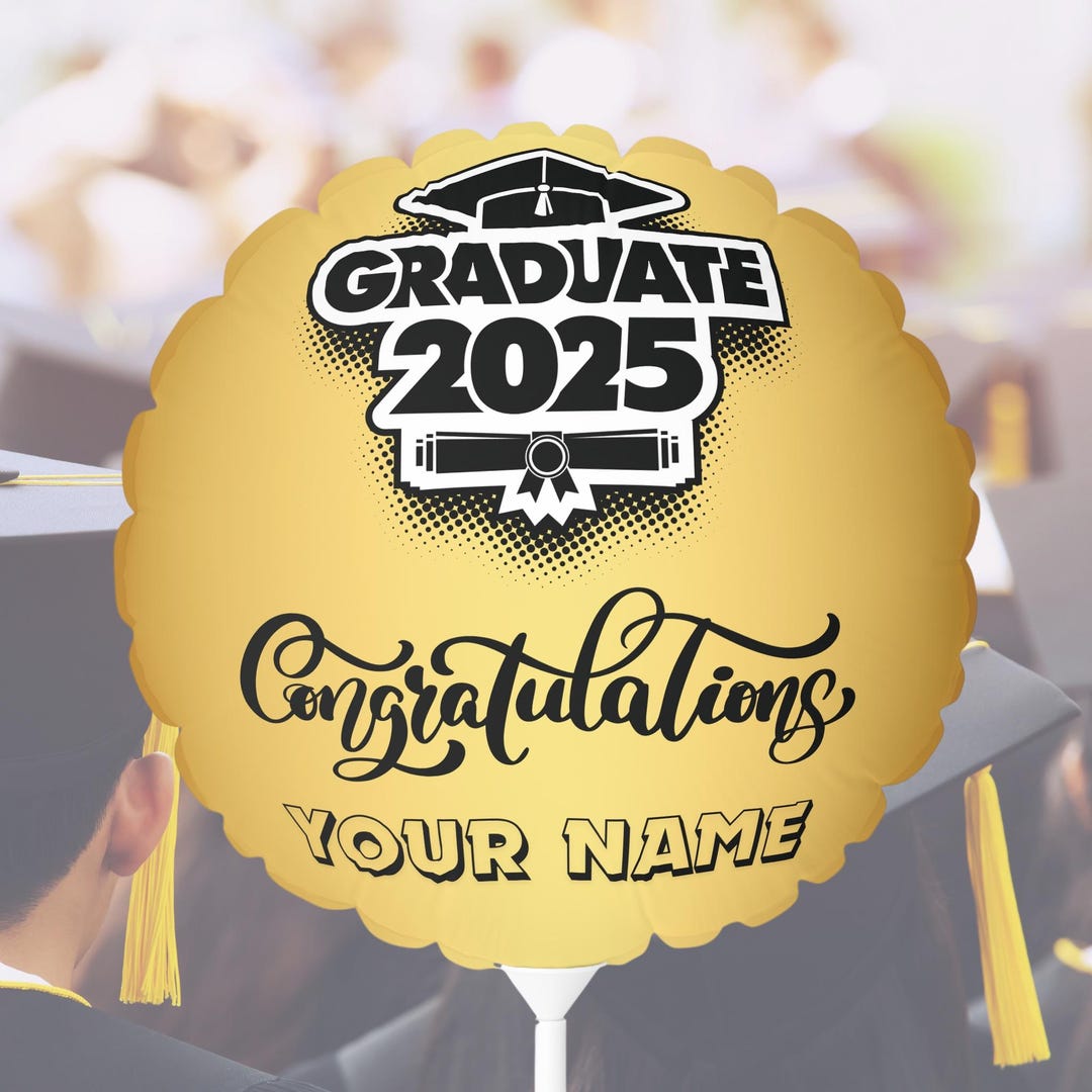 Custom Graduation Balloons Personalized, 11" Round, Add Any Name or ...
