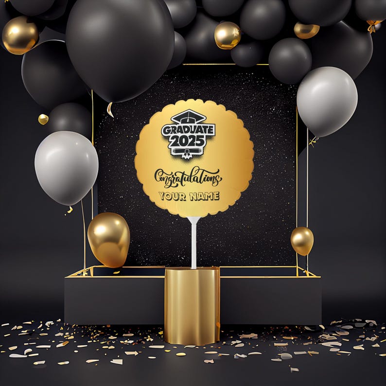 Custom Graduation Balloons Personalized, 11" Round, Add Any Name or ...