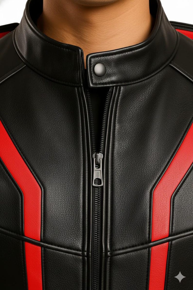 Tron Ares Inspired Futuristic Leather Jacket – Red Striped Sci-fi ...