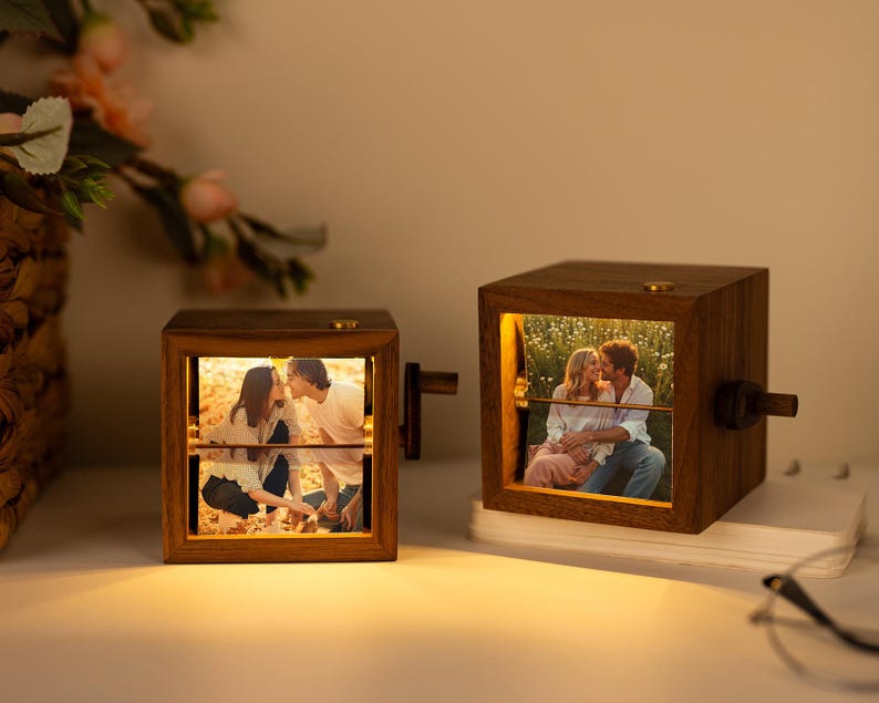 Custom Wooden Flipbook Animation Box With Light, Gifts for Couple ...