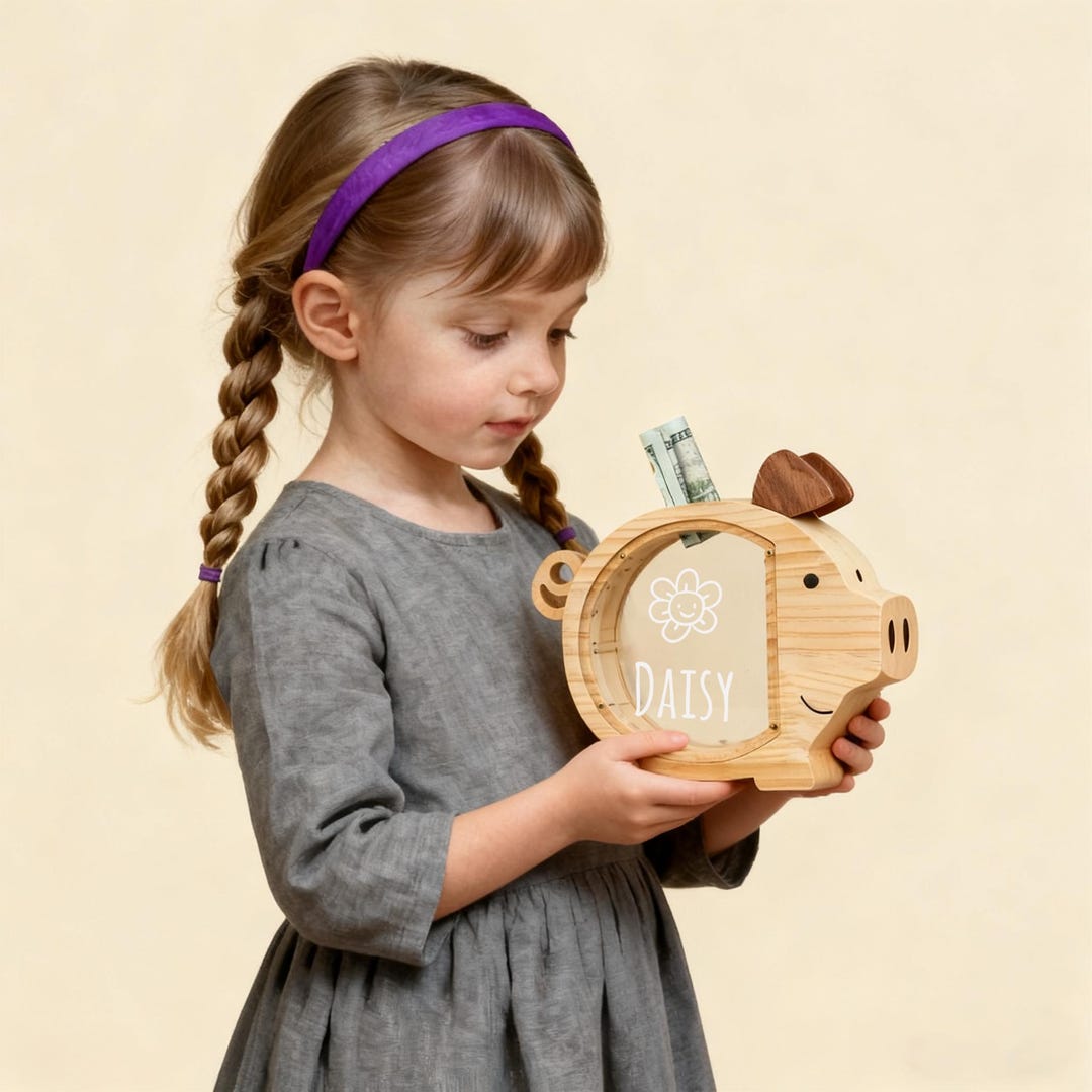 Personalised Kids Piggy Bank, Custom Name Cion Bank, Money Box ...