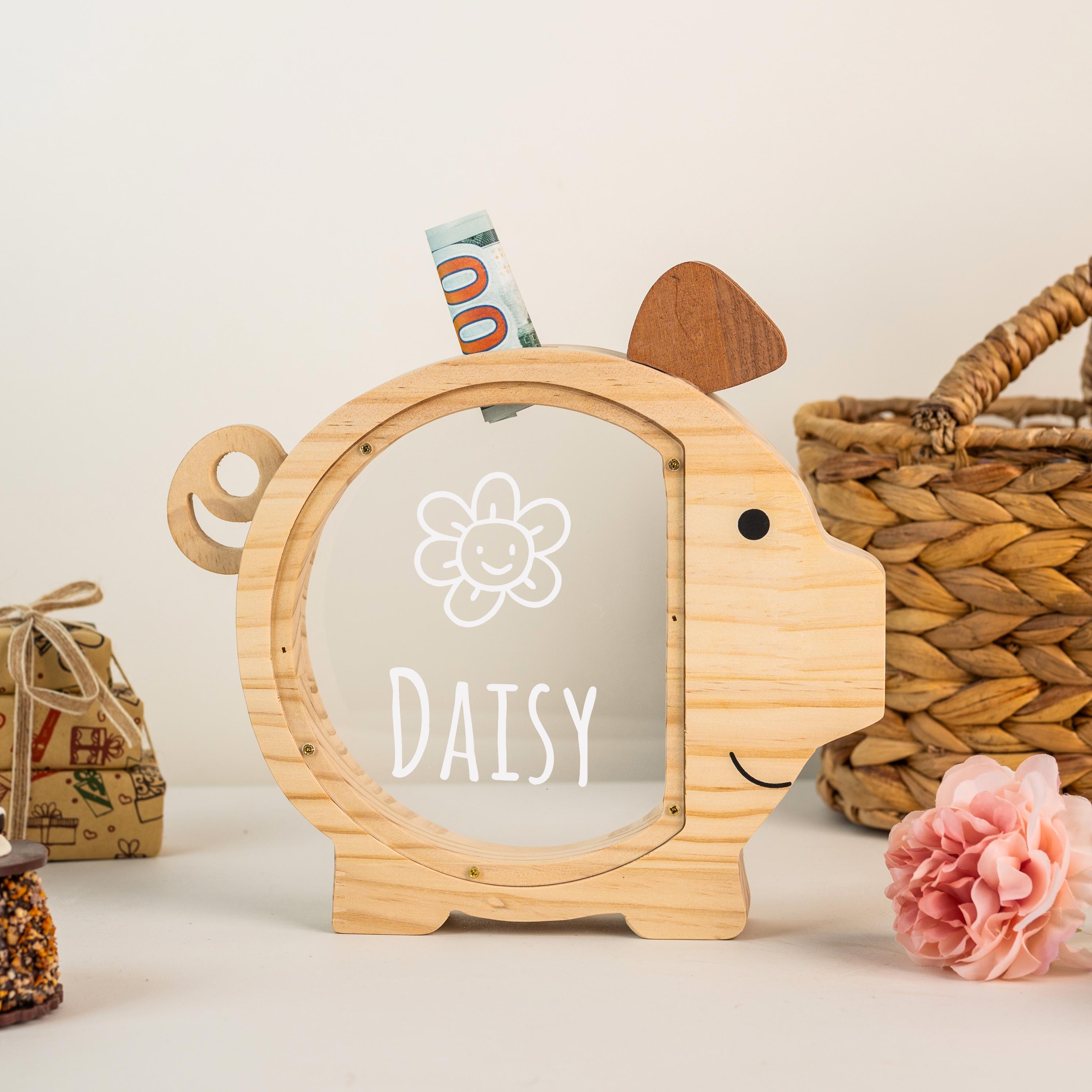 Personalised Kids Piggy Bank, Custom Name Cion Bank, Money Box ...