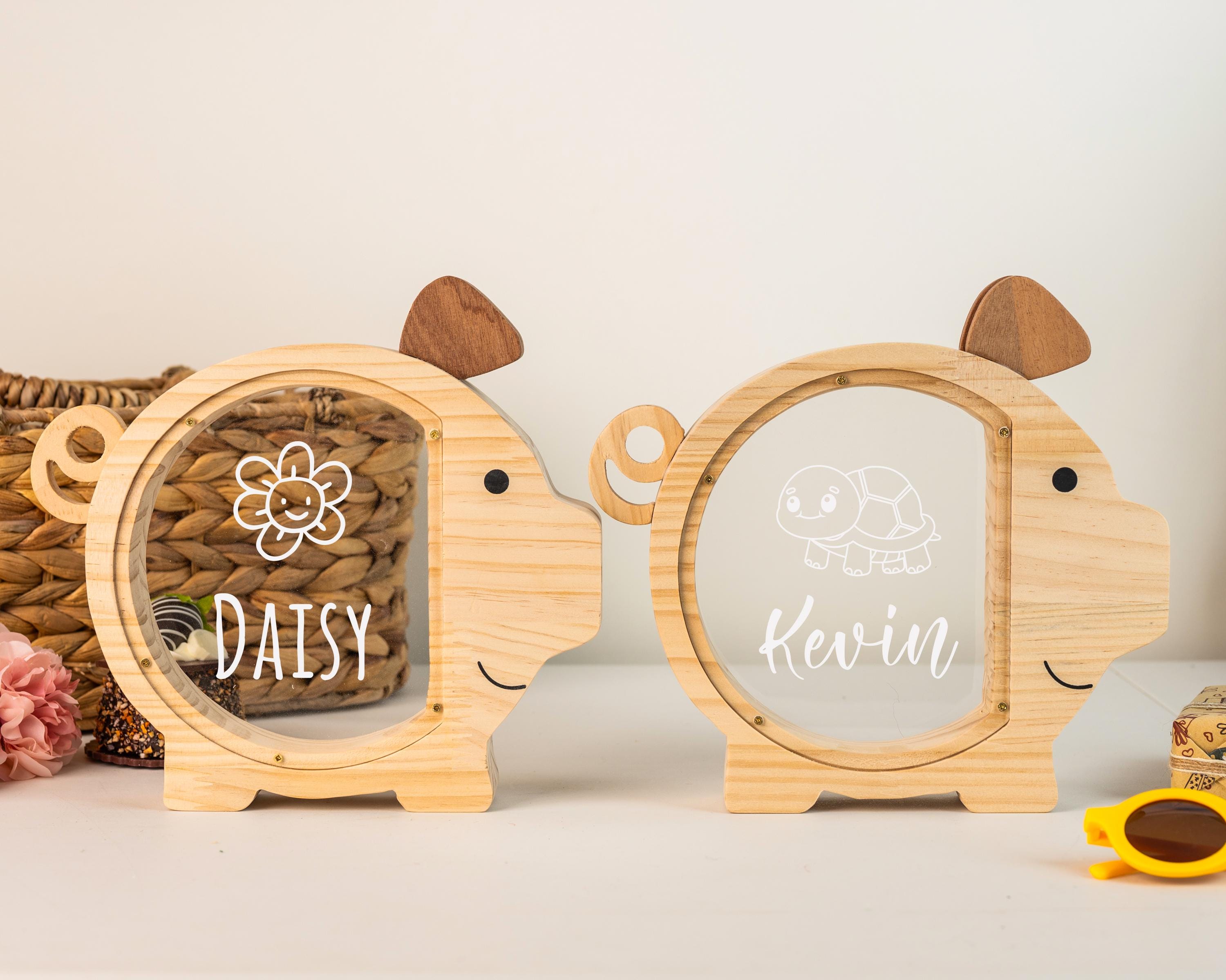 Personalised Kids Piggy Bank, Custom Name Cion Bank, Money Box ...