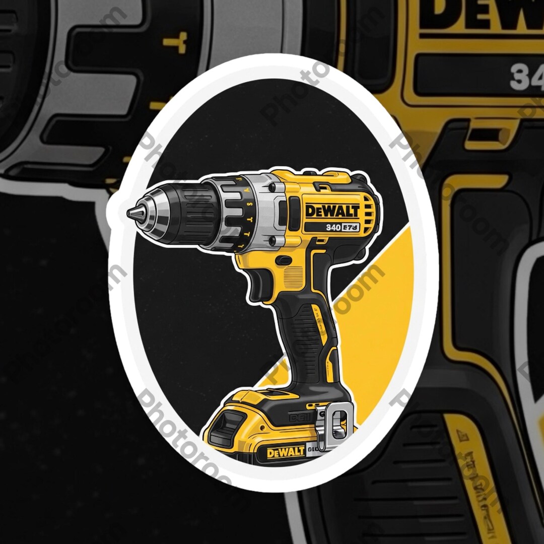 Dewalt Drill Sticker Decal AI Does Not Represent Any Company, Hard Hat ...