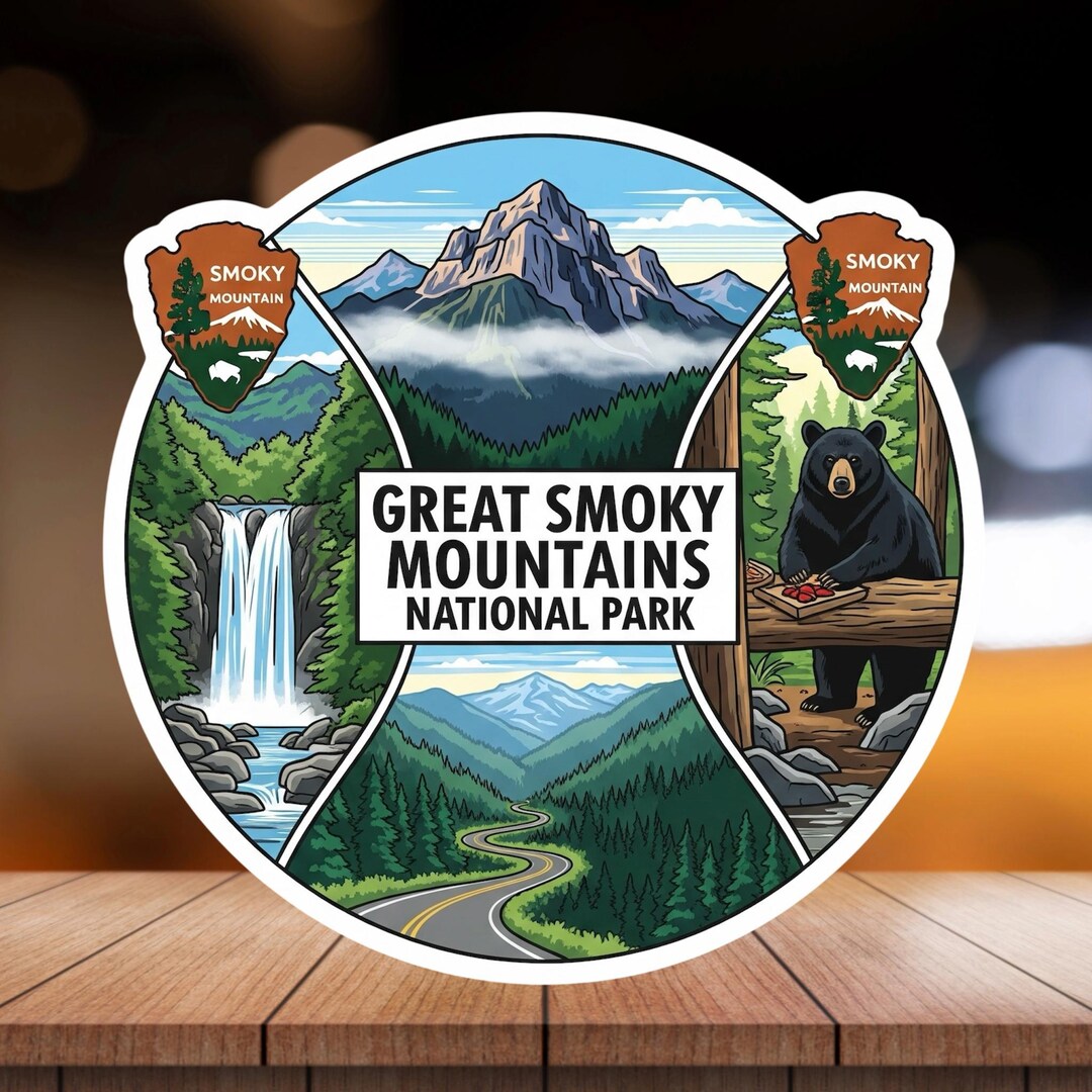 Great Smoky Mountains Sticker – Vinyl Waterproof Decal for Bottles ...