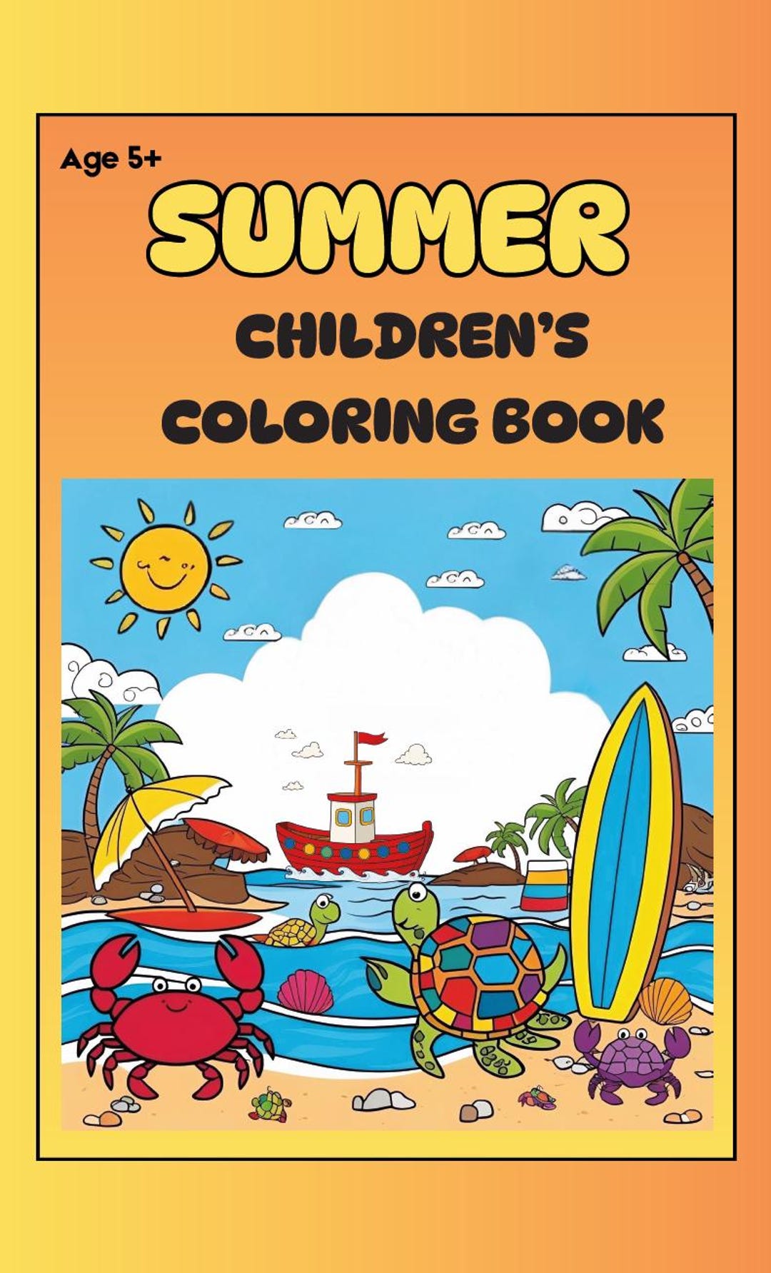 Summer Coloring Book for Kids, 20+ Images, Holiday Beach Fun, Family ...