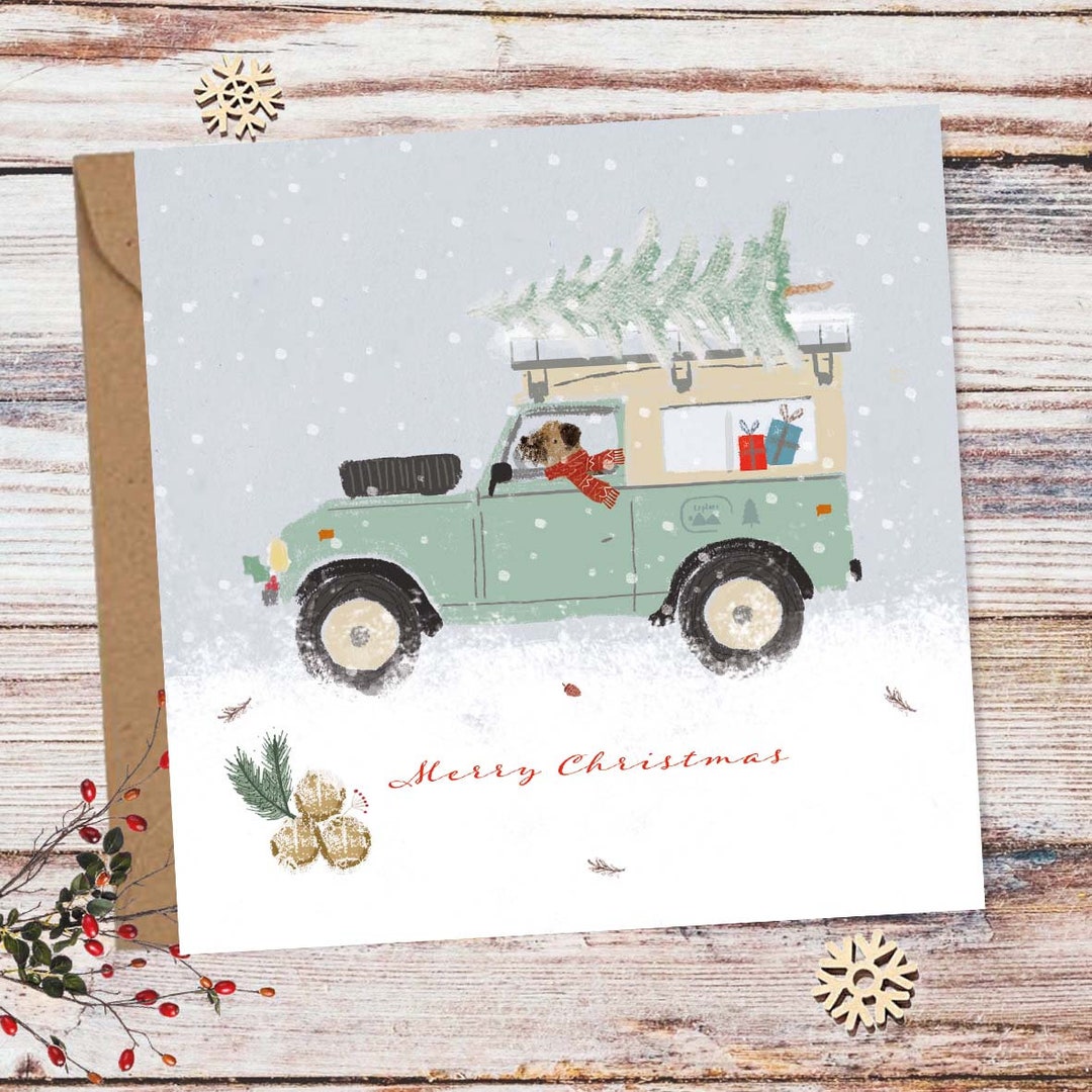 Landrover Christmas Card - Etsy
