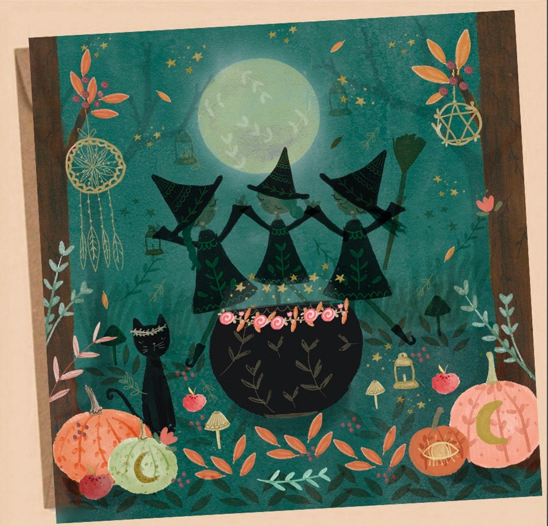 Halloween Witches Card - Etsy