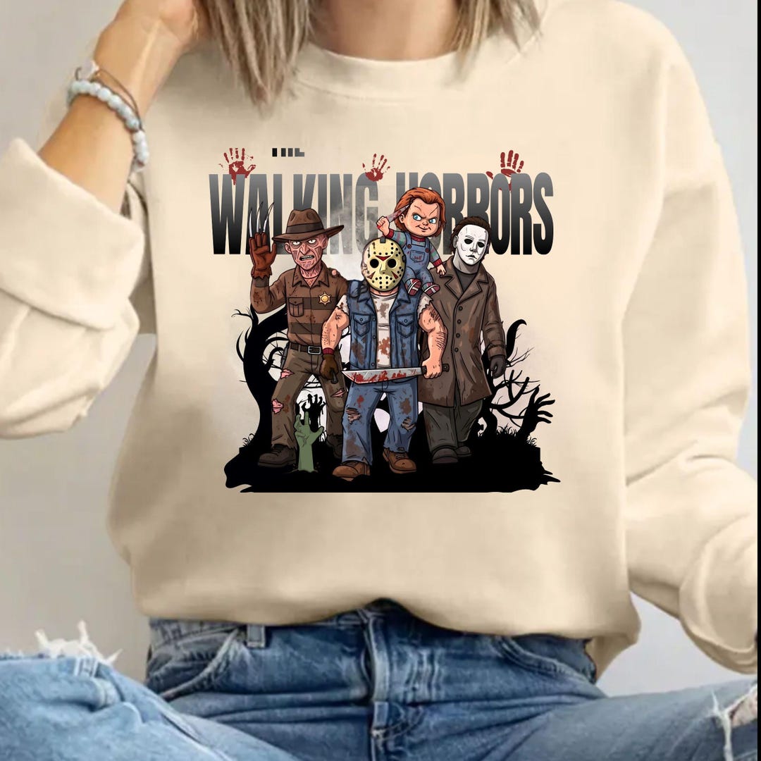 Funny Horror Characters PNG | Retro Scary Sublimation Design | Slasher ...