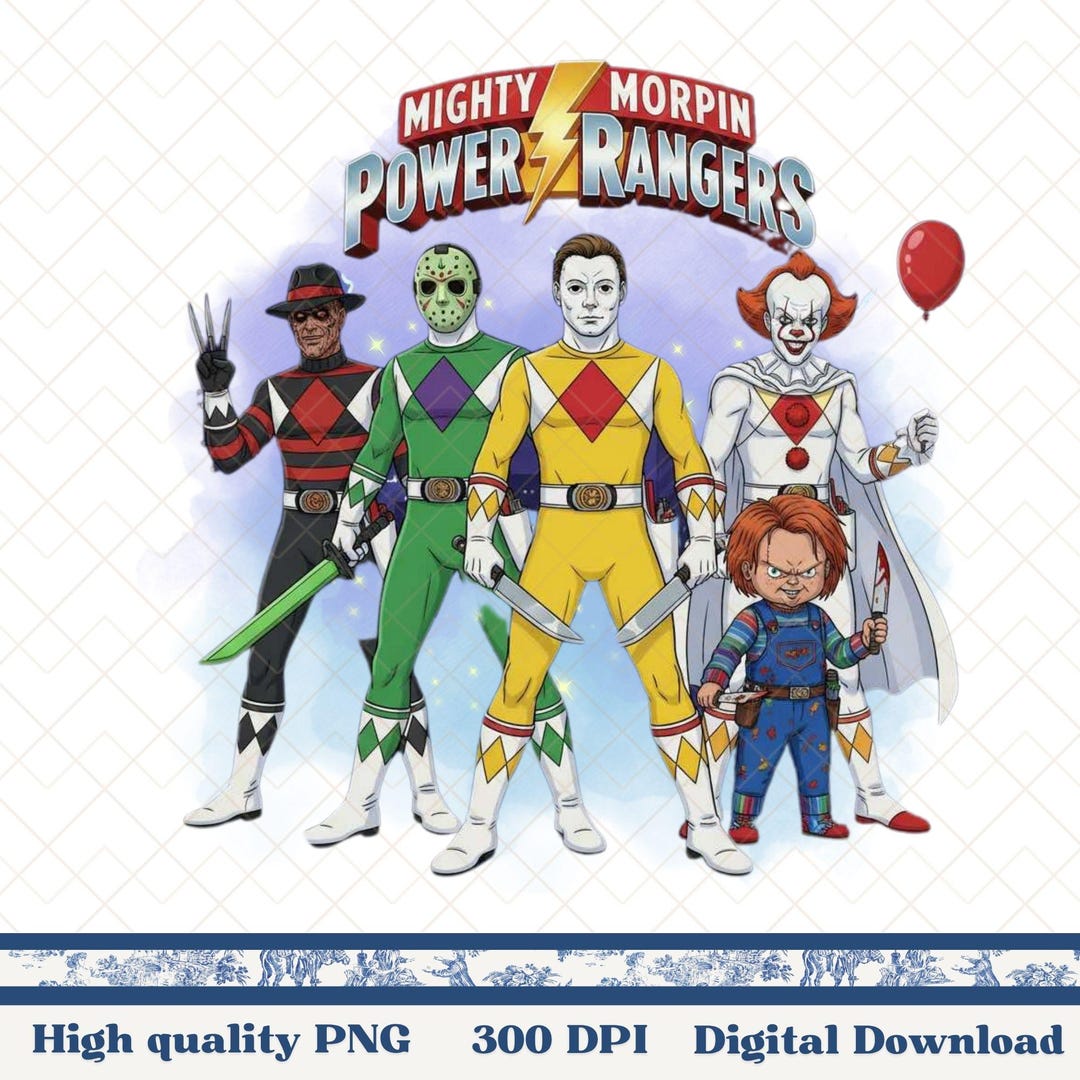 Horror Power Rangers PNG: Slasher Halloween Parody (digital Download ...