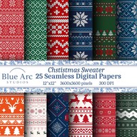 Ugly Christmas Sweater Digital Paper, Ugly Sweaters PNG, Christmas ...