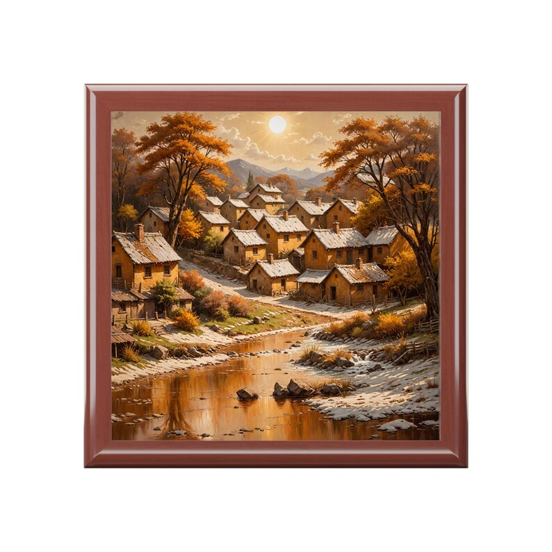 Rustic Jewelry Box With Scenic Landscape Design | Elegant Storage for ...