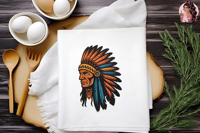 Fiery Tribal Chief Embroidery Design – Native American Warrior Machine ...
