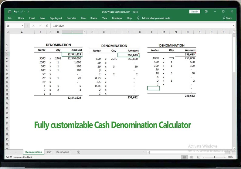 Excel Daily Wages Dashboard Template | Automated Payroll Tracker ...