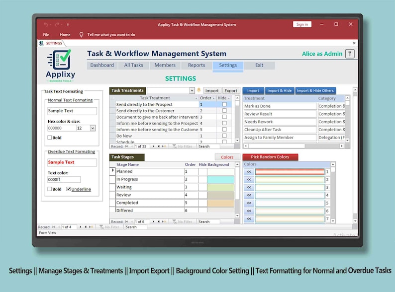 MS Access Task Management System | Team Workflow Tracker (instant ...