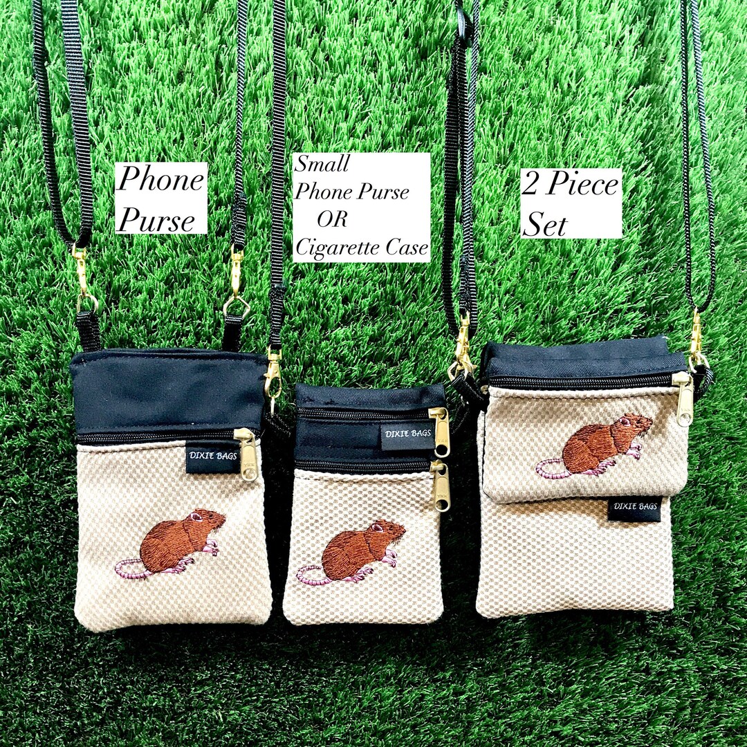 Rat Cell Phone Purse, Rat Small Phone Case, Rat Cigarette Case, 2 Piece ...