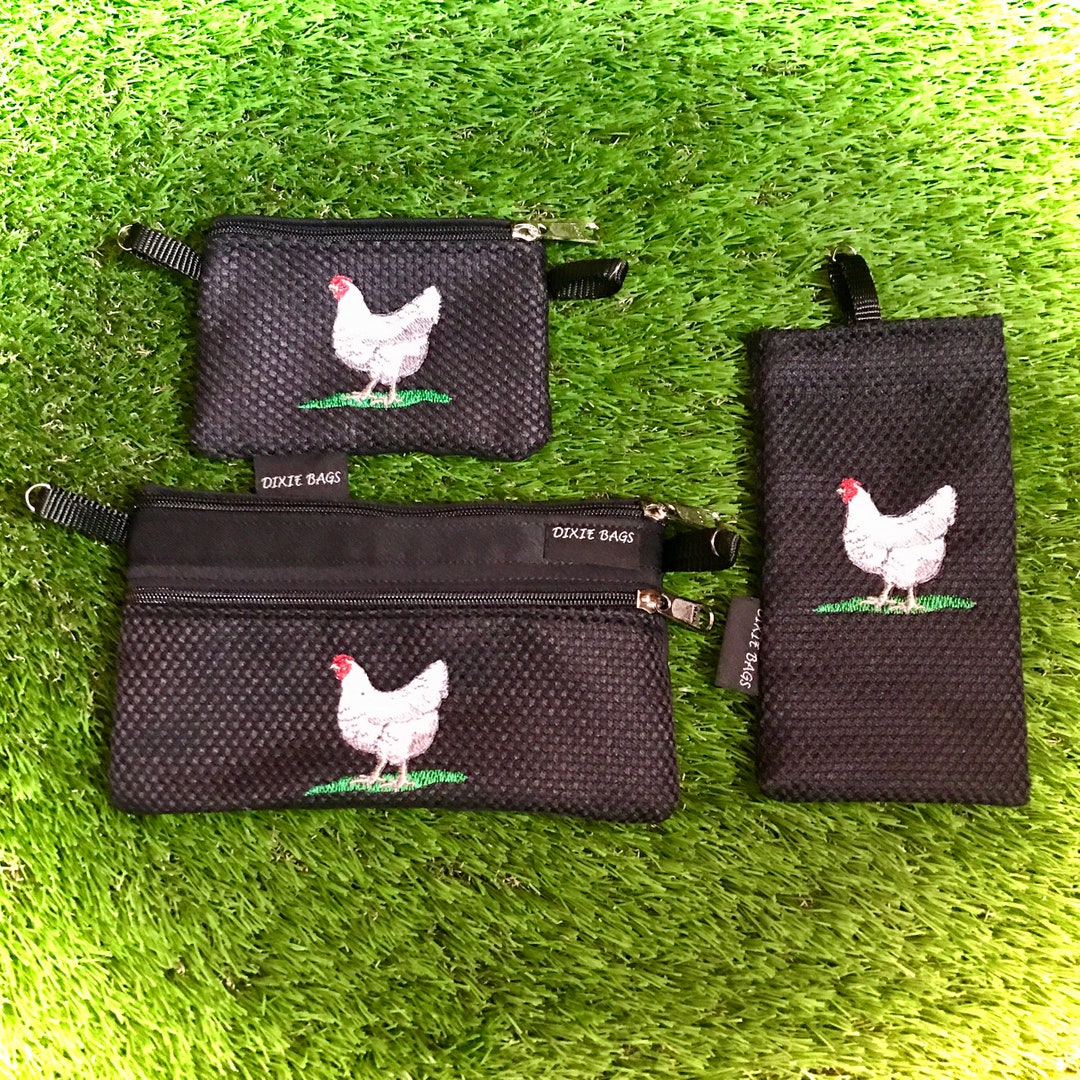 White Chicken Coin Purse, Chicken 2 Zipper Pouch, Chicken Eyeglass Case ...