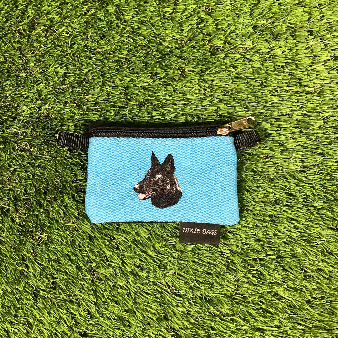 Black German Shepherd Dog Coin Purse on Blue - Etsy