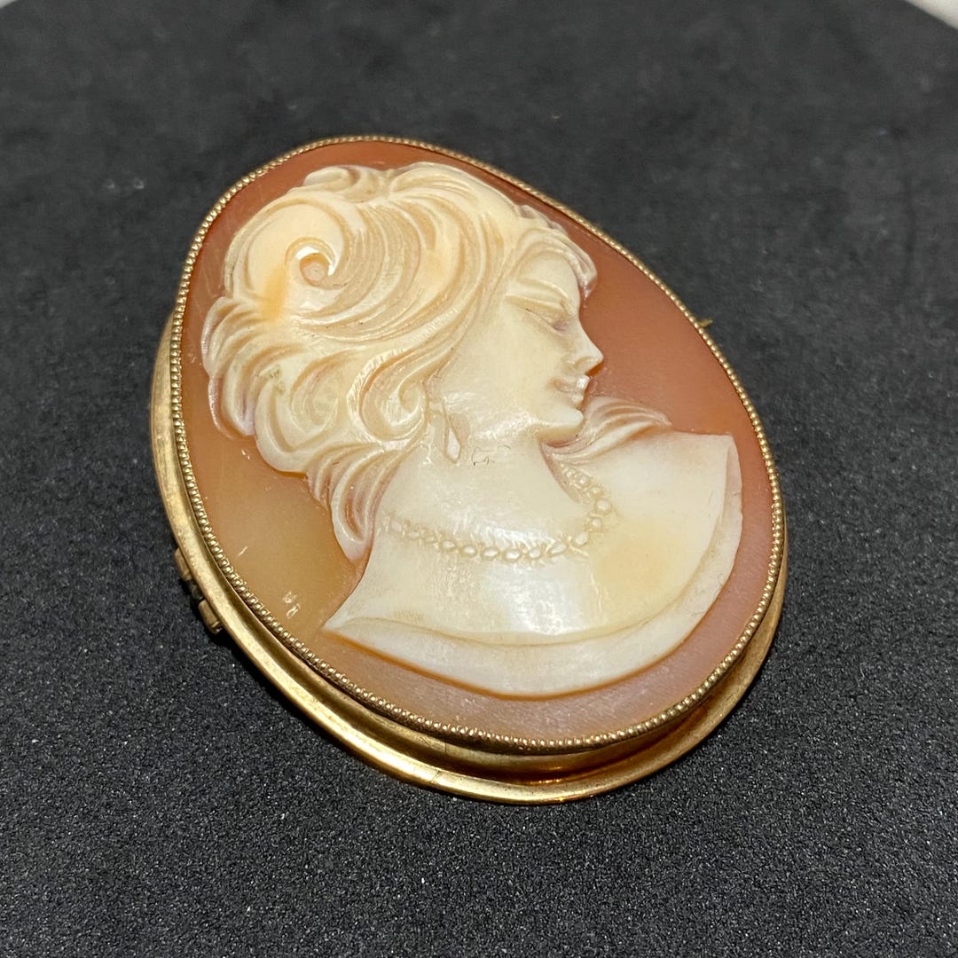 9CT YELLOW GOLD Cameo Brooch/pendant Full UK Hallmarks Birmingham 1993 ...