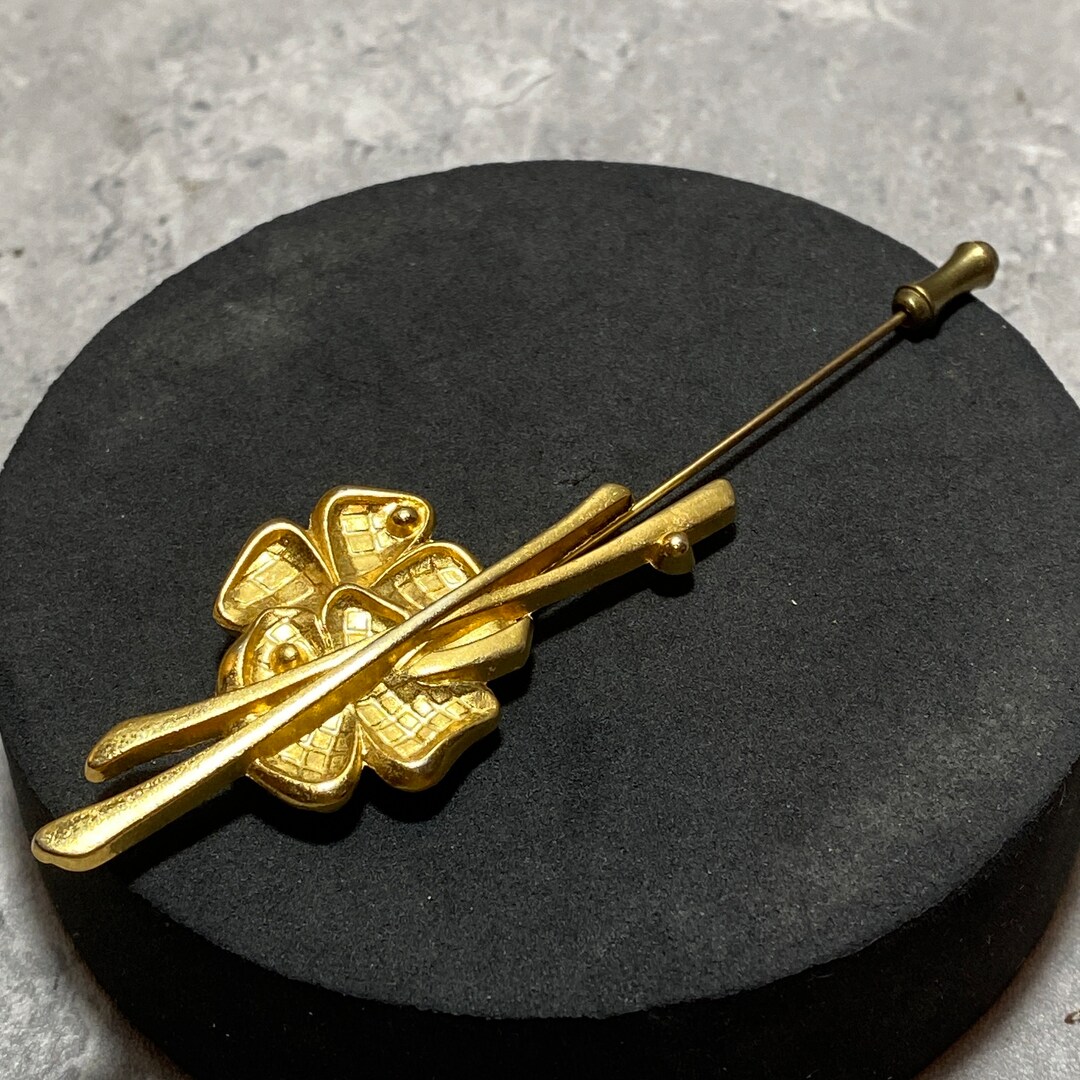 VINTAGE Van Cleef & Arpels Arcane Stick Brooch Lapel Pin Badge Floral ...