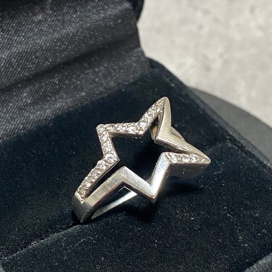 STERLING SILVER Thierry Mugler Angel Star Ring Size M (6.75) French ...