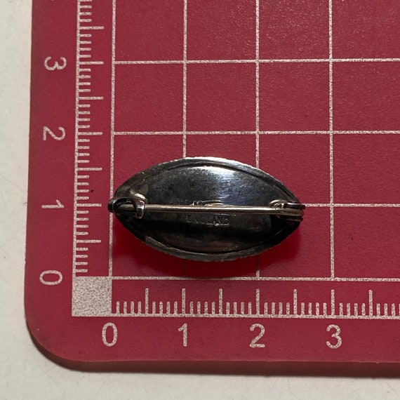 ANTIQUE Sterling Silver & Butterfly Wing Brooch Paint… - Gem