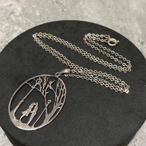 STERLING SILVER Cute Couple Kissing Pendant Necklace 925 Chain 46cm 18 ...