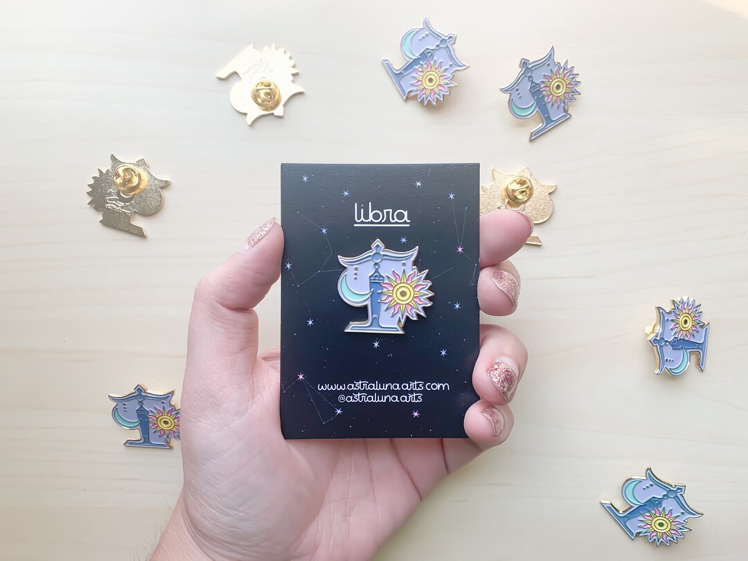 Libra Enamel Pin: Zodiac Sign Lapel Pin - Etsy