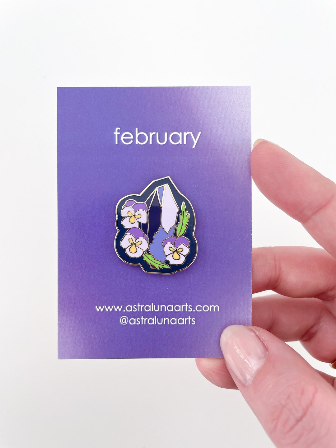 February Pin, Enamel Pin, Lapel Pin, Birth Month, Pin, Gift for Her ...