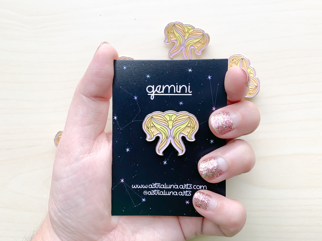 Gemini Pin, Enamel Pin, Lapel Pin, Zodiac Sign, Pin, Twins Pin, Gift ...