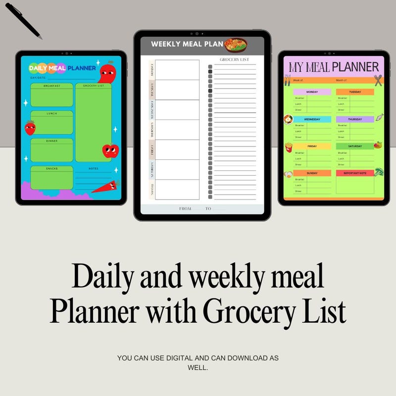 Family Meal Planner - Etsy