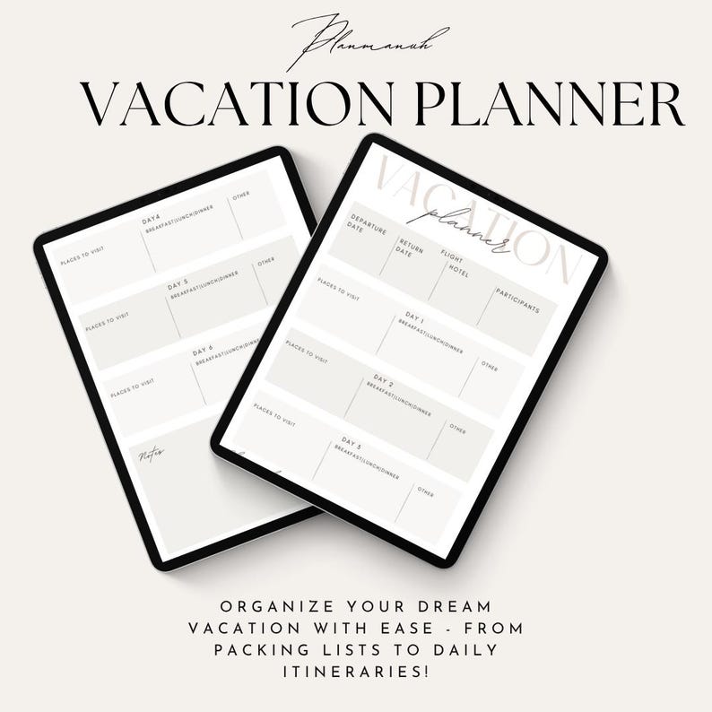 Summer Holiday Planner – Printable & Fillable Travel Itinerary ...