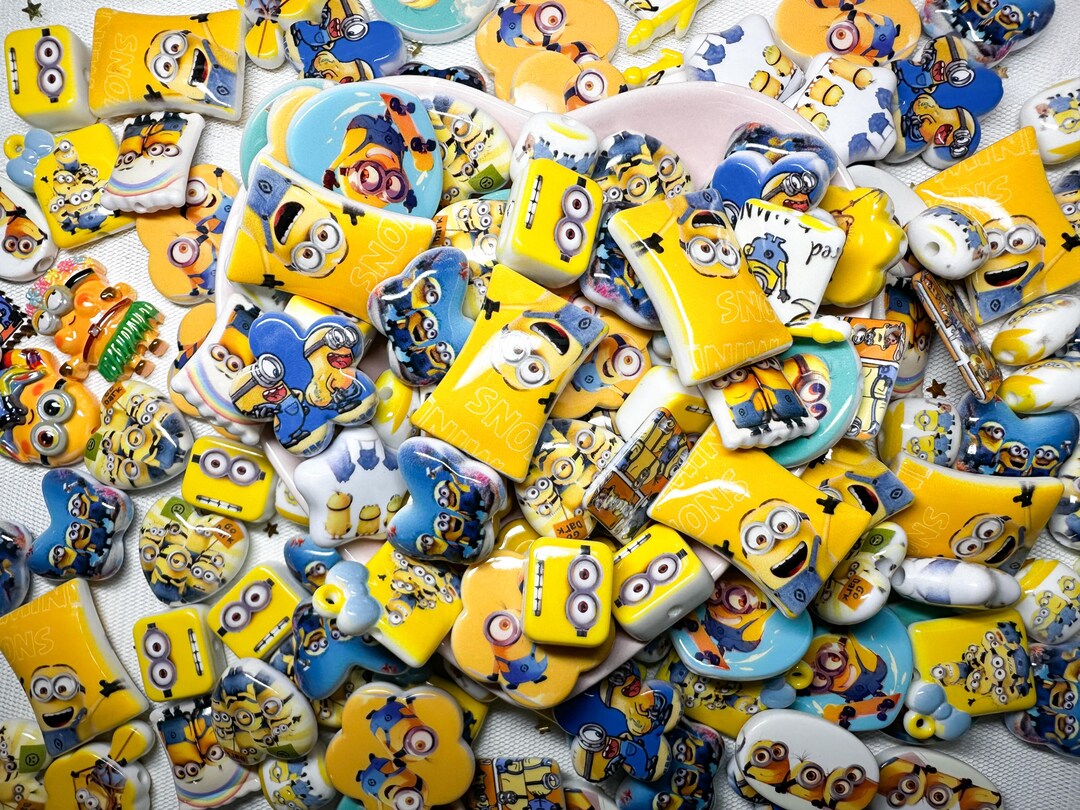 Minions Acrylic Beads | Glossy Craft Supplies for Keychains - Etsy